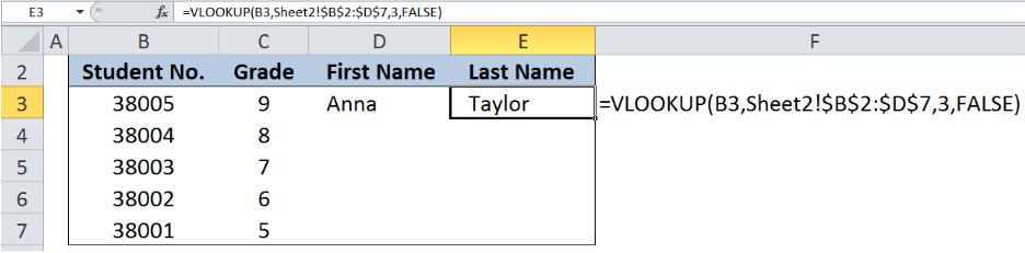 Excel formula: VLOOKUP from Another Sheet - Excelchat