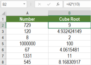Excel formula: Cube root of number - Excelchat