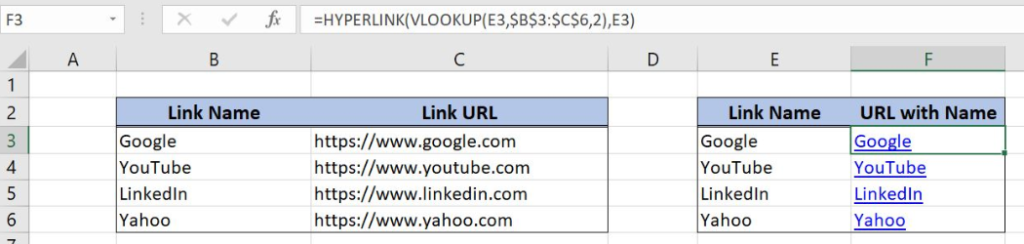 How to combine HYPERLINK and VLOOKUP in Excel