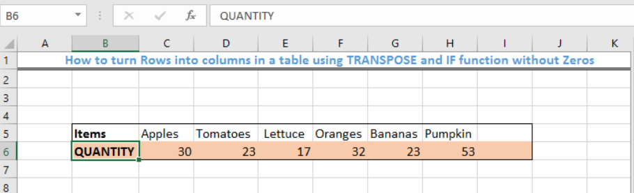 Excel formula: Transpose table without zeros - Excelchat