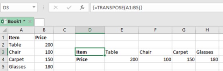Excel Formula: How to use the Excel TRANSPOSE function - Excelchat