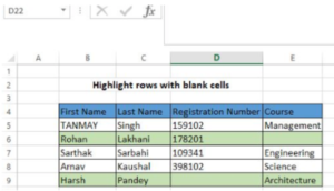 Excel formula: Highlight rows with blank cells - Excelchat