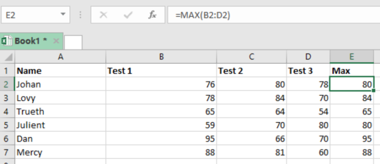 Excel formula: Maximum value - Excelchat