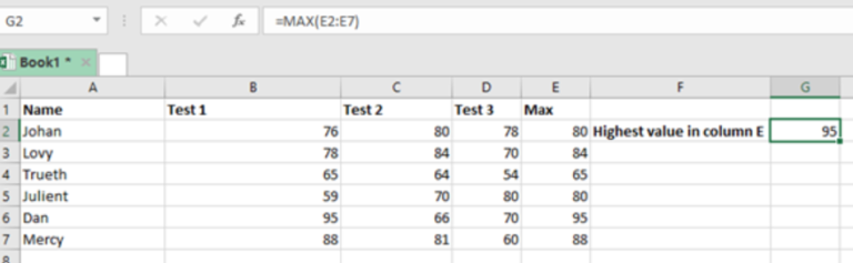 Excel formula: Maximum value - Excelchat