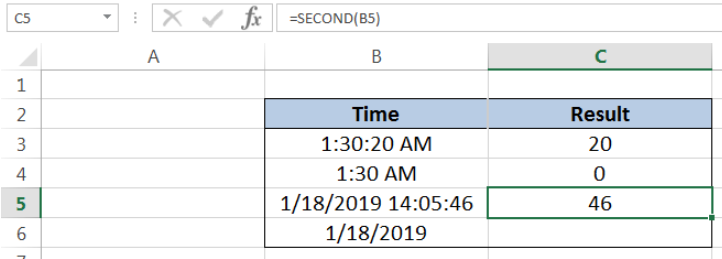 How to use the Excel SECOND function - Excelchat