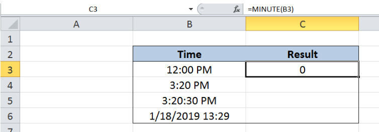 Excel Formula: How to use the Excel MINUTE function - Excelchat