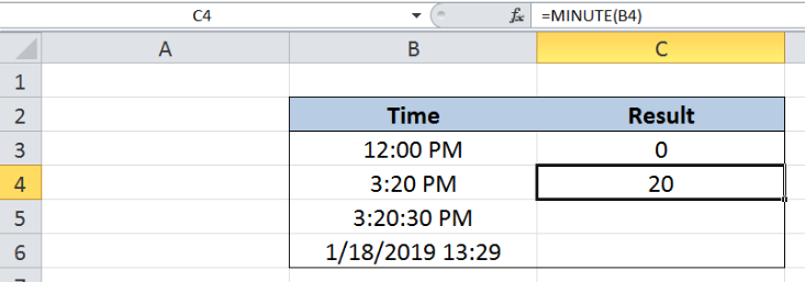 Excel Formula: How to use the Excel MINUTE function - Excelchat