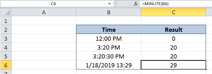 Excel Formula: How to use the Excel MINUTE function - Excelchat