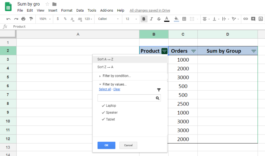Excel formula: Sum by group