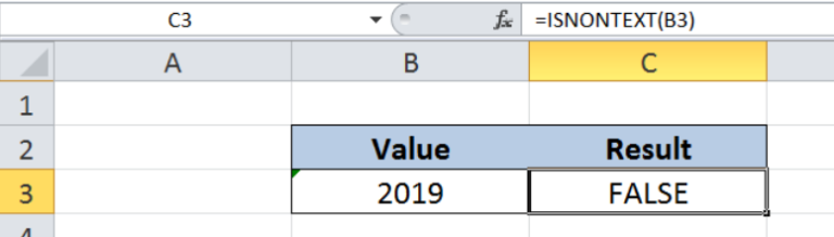 Excel ISNONTEXT function