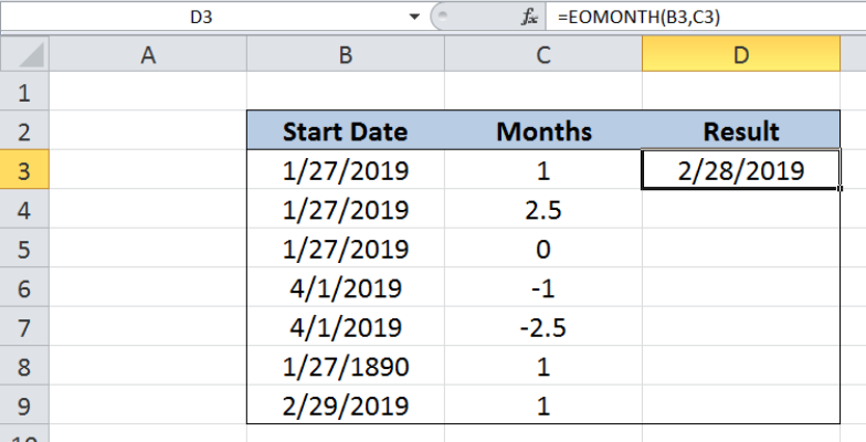 How to use the Excel EOMONTH function
