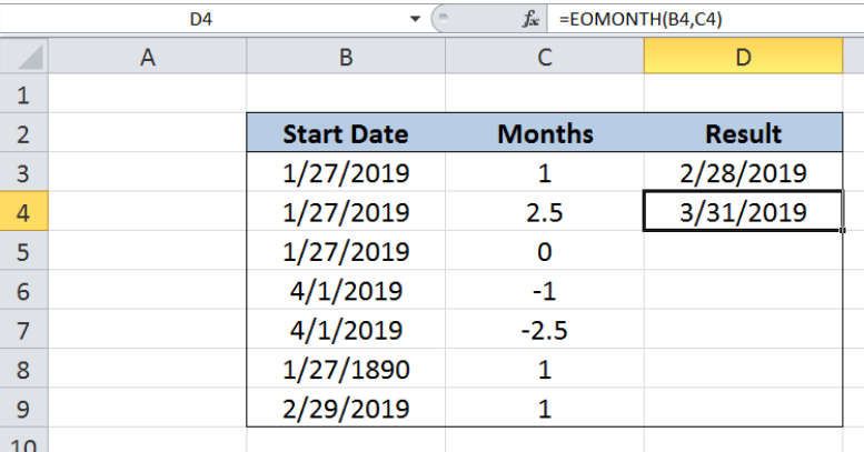 How to use the Excel EOMONTH function