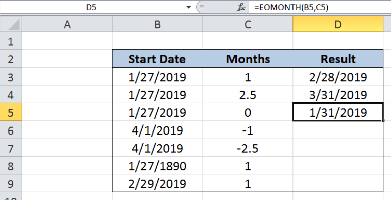 How to use the Excel EOMONTH function