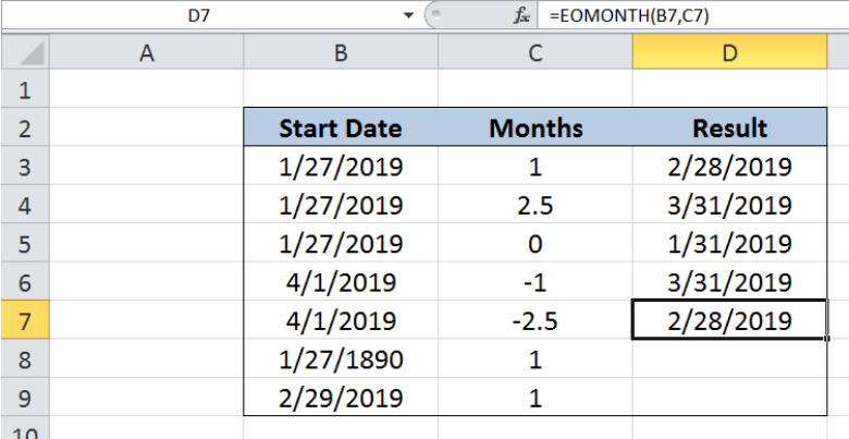 How to use the Excel EOMONTH function