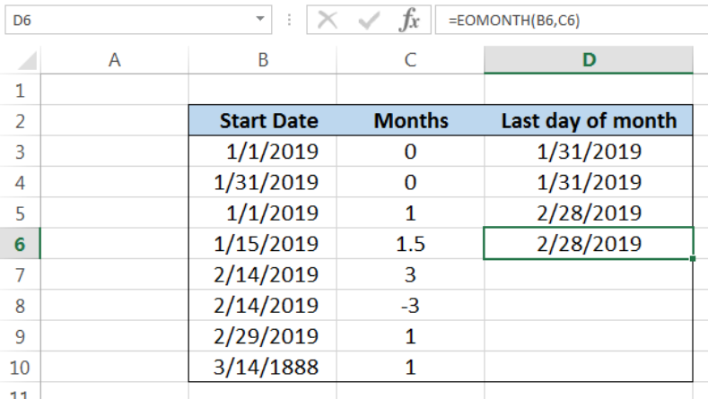Excel formula: Get last day of month