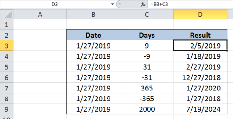 Excel formula: Add days to date