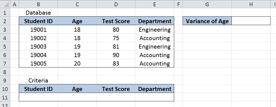 Excel Formula: How to use the Excel DVAR function - Excelchat