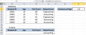 Excel Formula: How to use the Excel DVAR function - Excelchat
