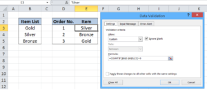 Excel formula: Data validation exists in list - Excelchat