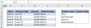 Excel formula: Get column index in Excel Table - Excelchat
