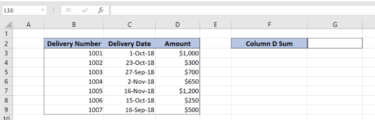 Excel formula: Sum entire column