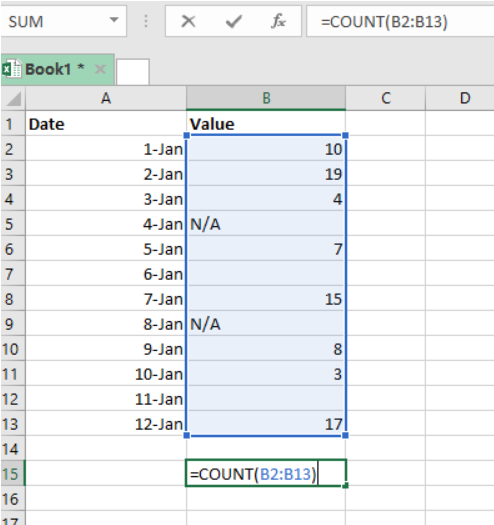 How to use the Excel COUNT function