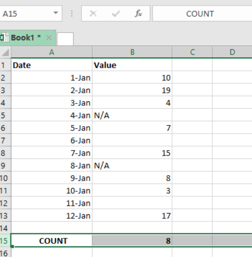 How to use the Excel COUNT function