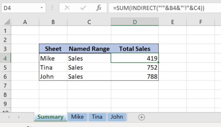 Indirect Named Range Different Sheet | Excelchat