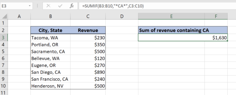 Excel formula: Sum if cells contain specific text - Excelchat