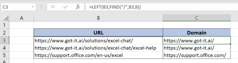 How to Get a Domain Name from a URL in Excel | Excelchat
