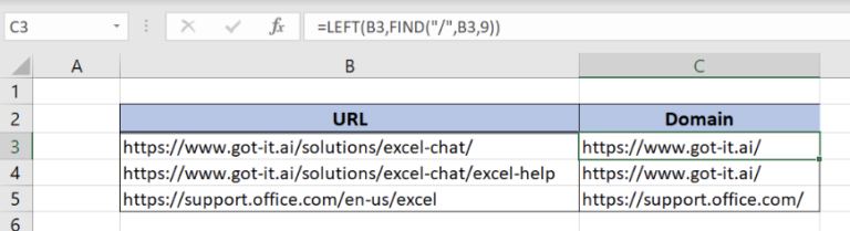 How to Get a Domain Name from a URL in Excel | Excelchat