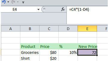 Excel formula: Decrease by percentage - Excelchat