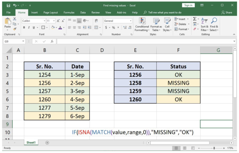 Excel Formula: How to find missing values in Excel - Excelchat