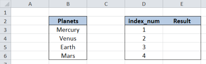 How to use the Excel CHOOSE function