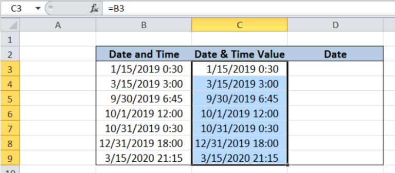 Excel formula: Extract date from a date and time