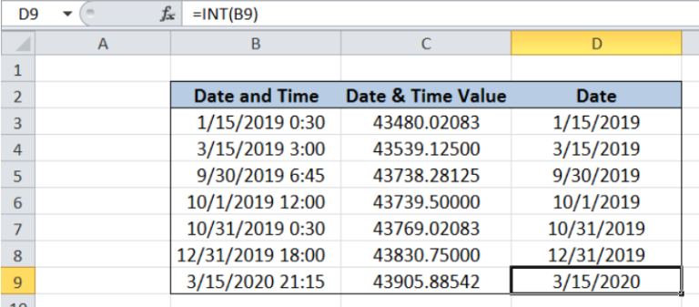 Excel formula: Extract date from a date and time
