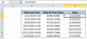 Excel formula: Extract date from a date and time