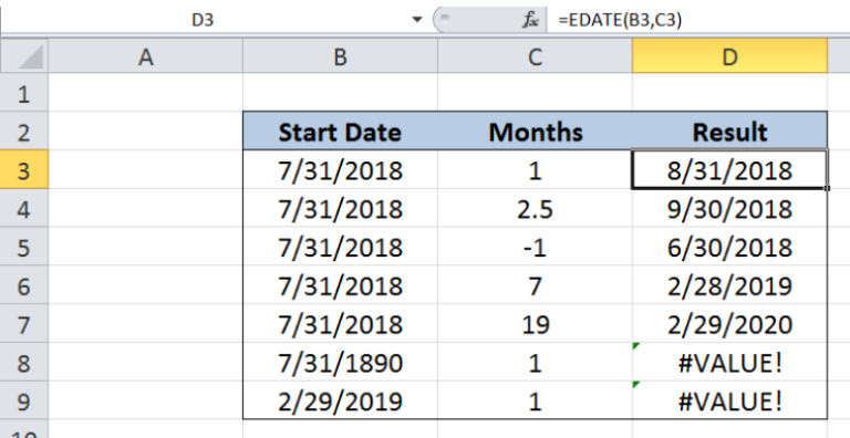 How To Use The Excel Edate Function