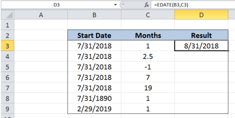 How to use the Excel EDATE function