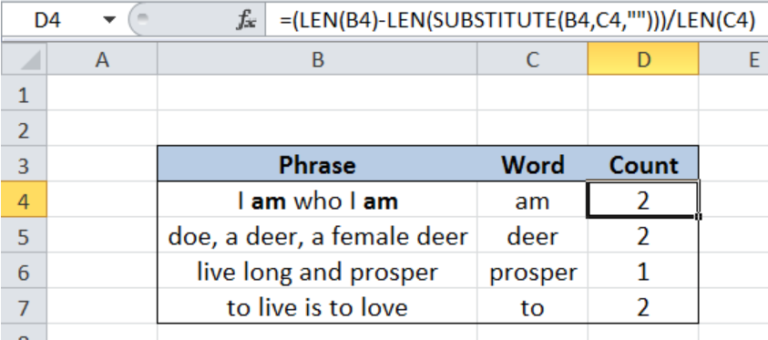 Excel formula: Count specific words in a cell - Excelchat