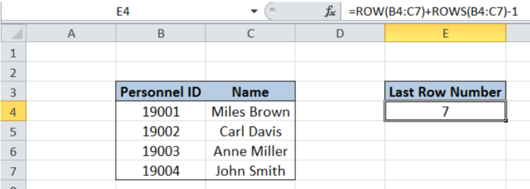 Excel formula: Last row number in range - Excelchat