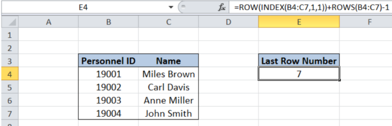 Excel formula: Last row number in range - Excelchat