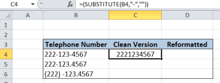 Excel formula: Clean and reformat telephone numbers - Excelchat