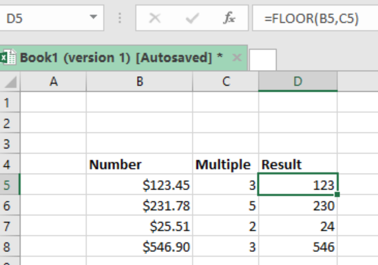 Excel Formula Round A Number Down To Nearest Multiple Excelchat