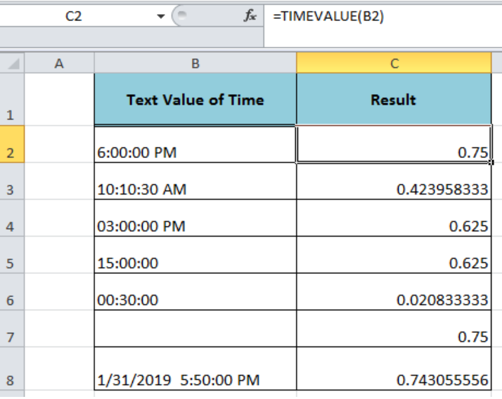 How To Use The Excel Timevalue To Get A Valid Time From A Text String