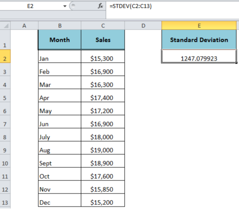 How to use the Excel STDEV function