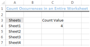 Excel formula: Count occurrences in entire workbook - Excelchat