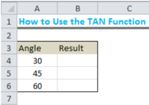 How to use the Excel TAN function - Excelchat
