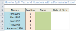 Excel formula: Split text and numbers