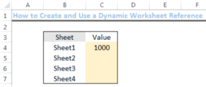 Excel formula: Dynamic worksheet reference